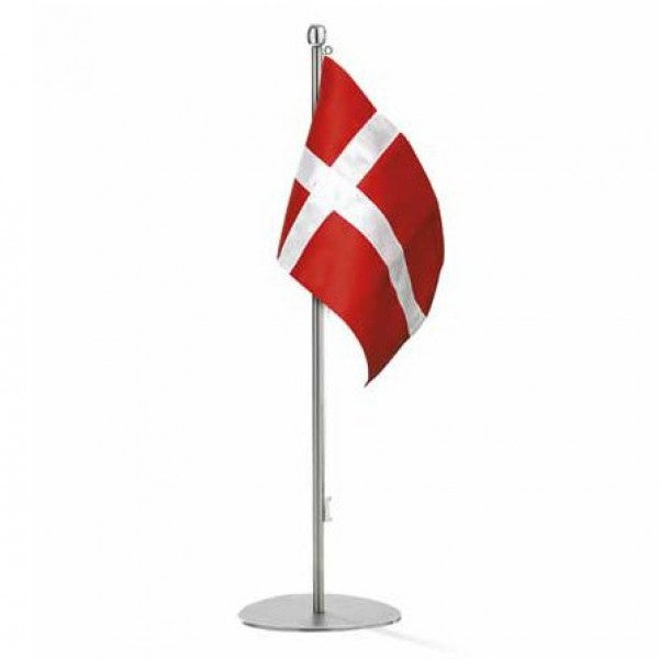 Piet Hein Flagstang - Dannebrog På Stang I Børstet Rustfrit Stål - 35Cm